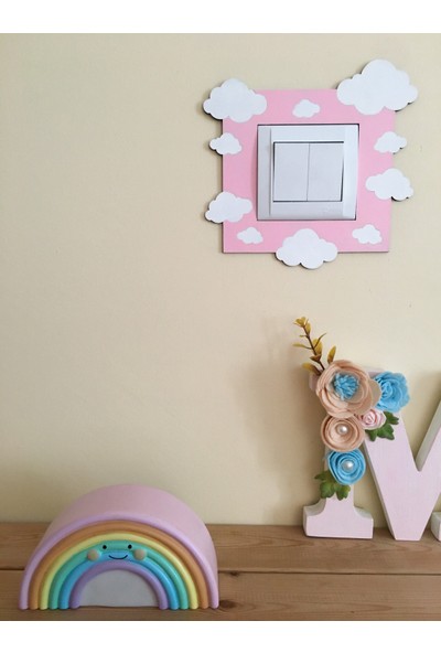 Meri Meli Design Bebek Odası Priz Kenarı Süsü & Ahşap Çerçeve Bulut Meri Meli Design Bebek Odası Priz Kenarı Süsü & Ahşap Çerçeve Bulut