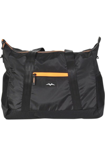 Heibe Siyah Neon Turuncu Detaylı Ön Cep Detaylı El-Omuz Askılı Spor&plaj Çantası