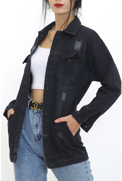 18 Lazy Mood Kadın Ceket Yırtıklı Boyfrend Kot Füme - 0833.925. 18 Lazy Mood Kadın Ceket Yırtıklı Boyfrend Kot Füme - 0833.925.