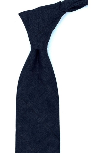 Kravatkolik Lacivert Mendilli Klasik Yün Kravat KK10899