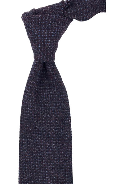 Kravatkolik Lacivert - Bordo Mendilli Klasik Yün Kravat KK10912