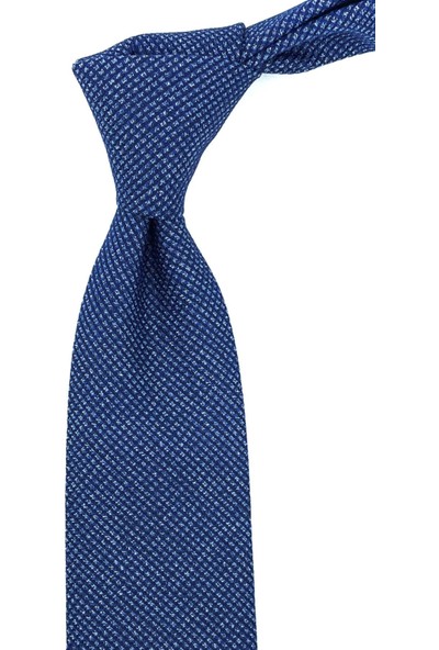 Kravatkolik Mavi Mendilli Klasik Yün Kravat KK10867