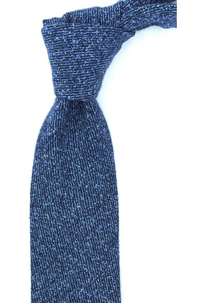 Kravatkolik Mavi Mendilli Klasik Yün Kravat KK10874