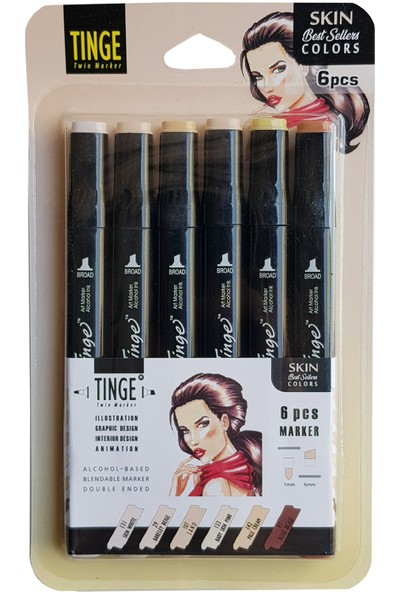 Tinge Marker Kalem 6'lı