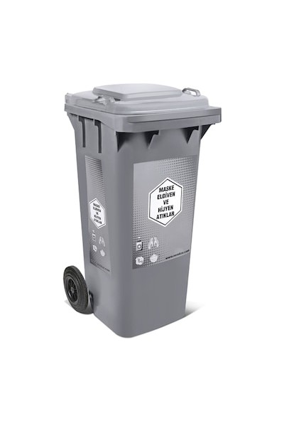 Nemkar Tekerlekli Kullanılmış Maske Eldiven ve Hijyenik Atık Kovası 120 L