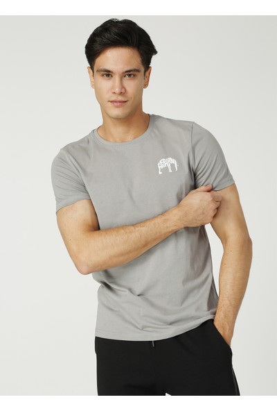 National Geographic Gri Bisiklet Yaka Erkek T-Shirt