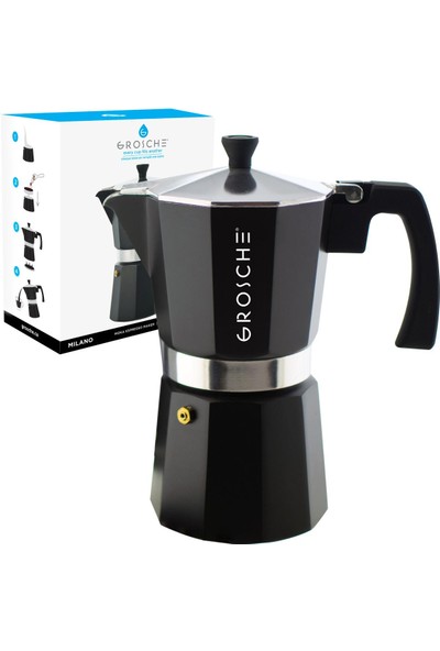 Grosche Milano Moka Pot Siyah 9 Cup 450 ml