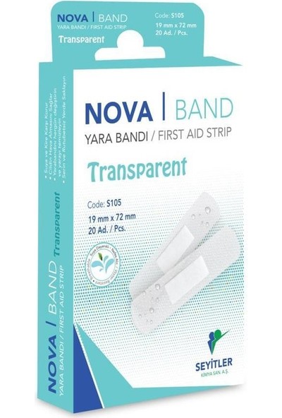 Nova Band Transparent Şeffaf Yara Bandı 20 Li 1 Kutu Nova Band Transparent Şeffaf Yara Bandı 20 Li 1 Kutu