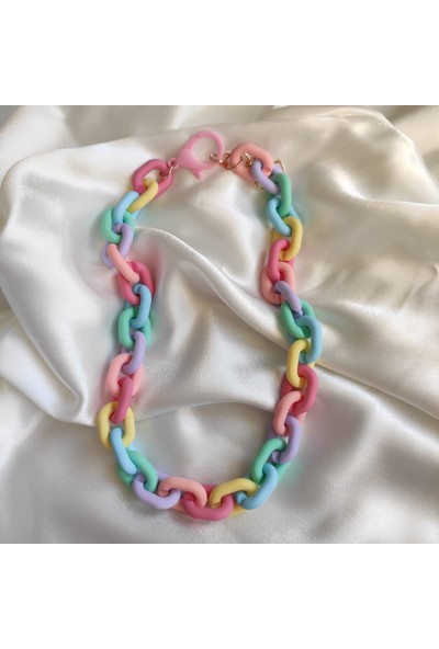 Swell Zincir Pastel Renkli Kolye Swell Zincir Pastel Renkli Kolye