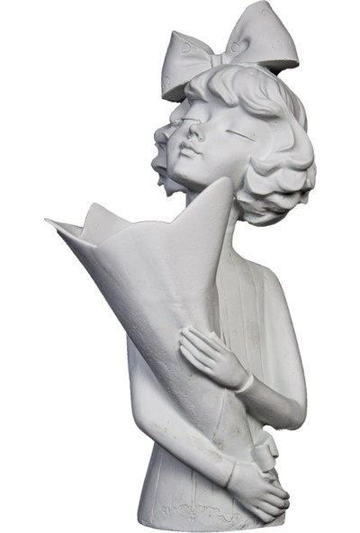 Pol & Art HYK527 Buketli Kız Ham Polyester Obje Pol & Art HYK527 Buketli Kız Ham Polyester Obje