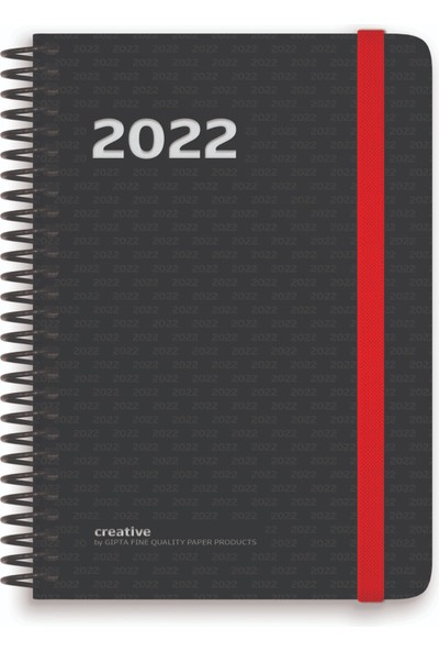 Gıpta 2022 Creative-D Siyah Ikiz Kapak Ajanda Plastik Spiralli 17 x 24 cm 409-CTV