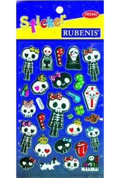 Rubenis Sticker Simli Iskelet Figürlü Rubenis Sticker Simli Iskelet Figürlü