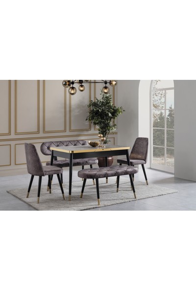 Dekorazi Obsidyen Gold Masa Takımı