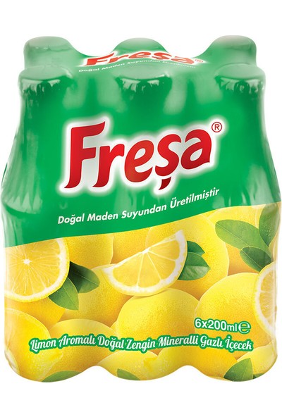 Freşa Limon Aromalı Meyveli Soda 200 ml 6'lı