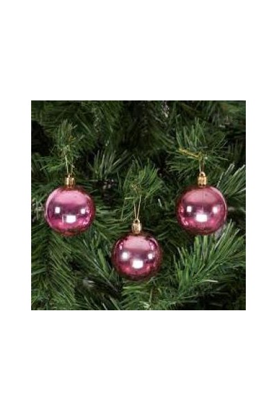 Parti Station Rosegold 6lı Yılbaşı Ağacı Süsü Top 6cm 6lı Yılbaşı Ağacı Süsü Top