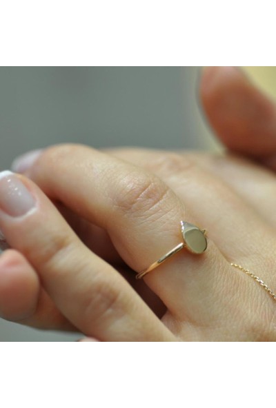By Golden House Damla Taşsız Yüzük