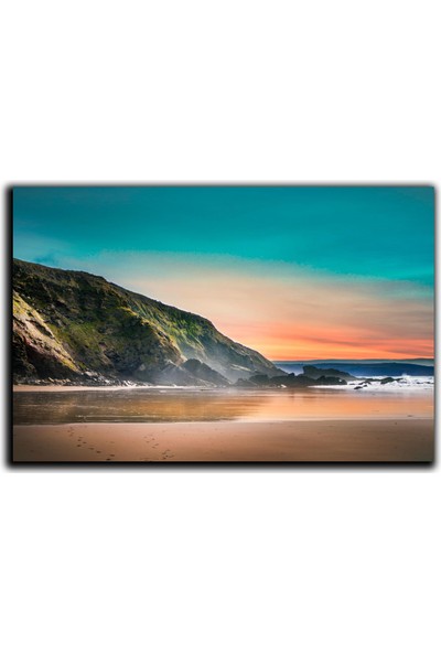 Arazomi Deniz Kıyısı Yansıma Dekoratif Cam Tablo 30 x 45 cm