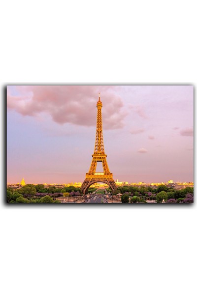 Arazomi Eyvel Kulesi Dekoratif Cam Tablo 30 x 45 cm