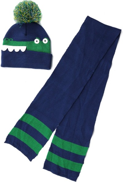 Tımsah Atkı-Bere Set-B 1p Lacivert Erkek Çocuk Atkı Bere