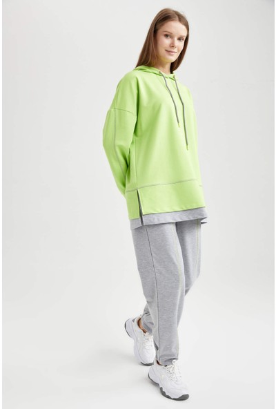 DeFacto Renk Bloklu Kapüşonlu Sweat Tunik ve Jogger Eşofman Altı Takımı W9338AZ21WN DeFacto Renk Bloklu Kapüşonlu Sweat Tunik ve Jogger Eşofman Altı Takımı W9338AZ21WN