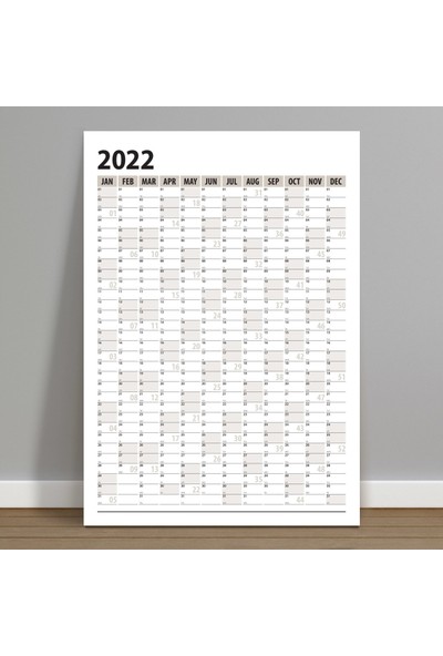 Bi'aldım 2022 Yıllık Planlama Duvar Takvimi 35X50 cm Bej Wall Planner Bi'aldım 2022 Yıllık Planlama Duvar Takvimi 35X50 cm Bej Wall Planner