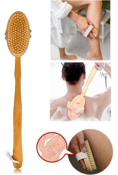 Mujgan Doğal At Kılı Selülit Fırçası Ahşap Saplı Mujgan