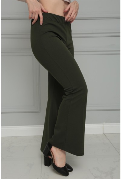 Yağızlar Kadın Haki Ispanyol Paça Kumaş Pantolon Yağızlar Kadın Haki Ispanyol Paça Kumaş Pantolon