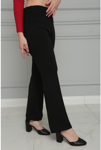 Yağızlar Kadın Siyah Ispanyol Paça Kumaş Pantolon Yağızlar Kadın Siyah Ispanyol Paça Kumaş Pantolon