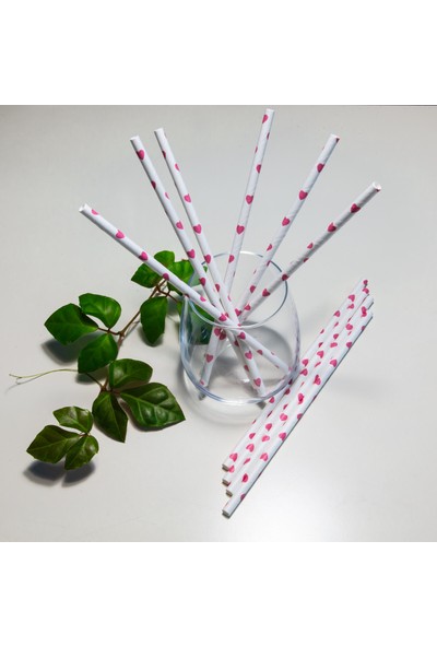 Eco Stuff Ecostuff Kağıt Pipet Ø6X230 mm Pembe Kalpler 25'li Eco Stuff Ecostuff Kağıt Pipet Ø6X230 mm Pembe Kalpler 25'li