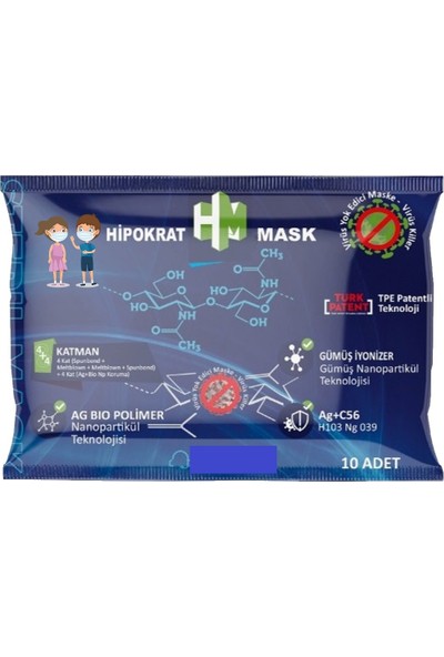 Hipokrat Mask Çocuk 4+4=8 Katlı Cerrahi Maske 10x25 250 Adet