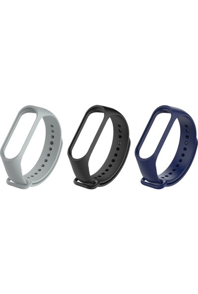 Kyver Xiaomi Mi Band 4 ve 3 Uyumlu Silikon Kordon 3'lü Set 1