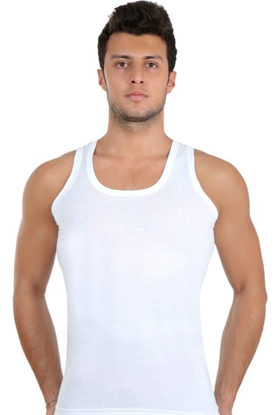 Gümüş Erkek Penye Atlet 6'lı Paket Beyaz