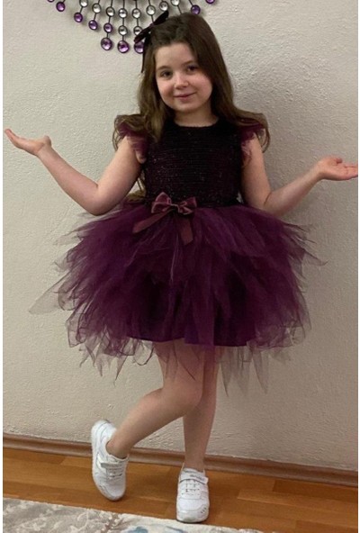 Riccotarz Kız Çocuk Omzu Tütülü Kabarık Bordo Abiye Riccotarz Kız Çocuk Omzu Tütülü Kabarık Bordo Abiye