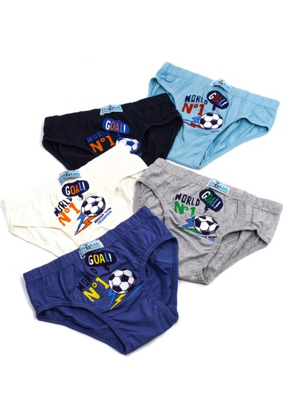 Biyokids Erkek Çocuk Külot 5 Li Paket Karışık Renk Baskılı Külot BYO2626