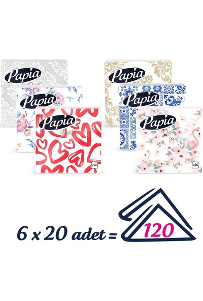Papia Decor Peçete 20'li 6'lı