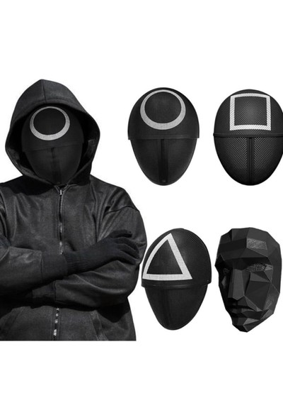 M90 Squid Game Oyuncu Yüz Maskesi Parti Maskesi - 4 Adet Set M90 Squid Game Oyuncu Yüz Maskesi Parti Maskesi - 4 Adet Set