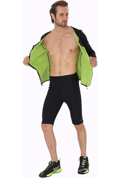 Giyincel Erkek Neopren Termal Uzun Kollu Fermuarlı Spor ve Terletme Body ve Kısa Tayt Set Giyincel Erkek Neopren Termal Uzun Kollu Fermuarlı Spor ve Terletme Body ve Kısa Tayt Set