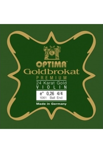 Optima Goldbrokat Premium 24 Karat Altın E ( Mi ) Tek Keman Teli Optima Goldbrokat Premium 24 Karat Altın E ( Mi ) Tek Keman Teli