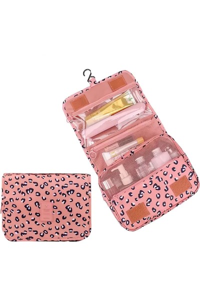 New Obsessions Pembe Leopar Desenli Mini Makyaj Çantası New Obsessions Pembe Leopar Desenli Mini Makyaj Çantası