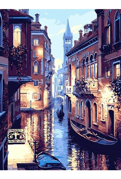 Womb Hobby Venedik Sayılarla Boyama Seti 40 x 50 cm (Tuvale Gerili)