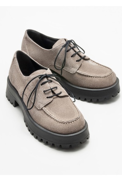 Elle Shoes Vizon Deri Kadın Oxford