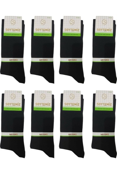 Soytemiz Çorap Erkek Düz Siyah Çorap 8 Çift