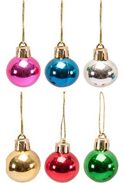 Partisüs Yılbaşı Çam Ağacı Süsü Renkli Top 4 cm 6'lı