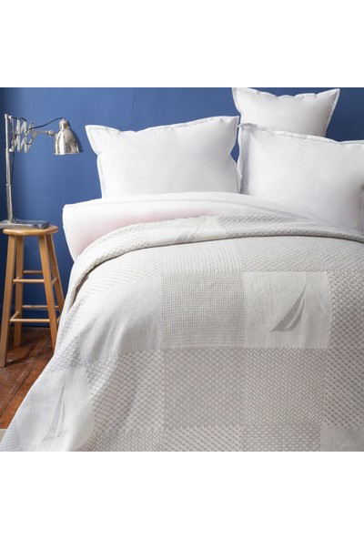 Nautica Home Aegina Gri Çift Kişilik Patch Pamuk Battaniye