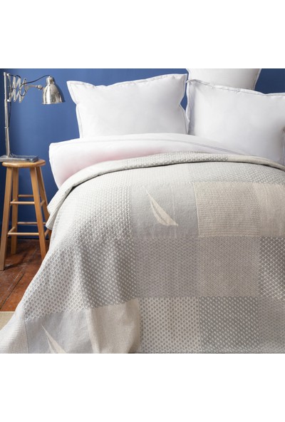 Nautica Home Aegina Mavi Çift Kişilik Patch Pamuk Battaniye