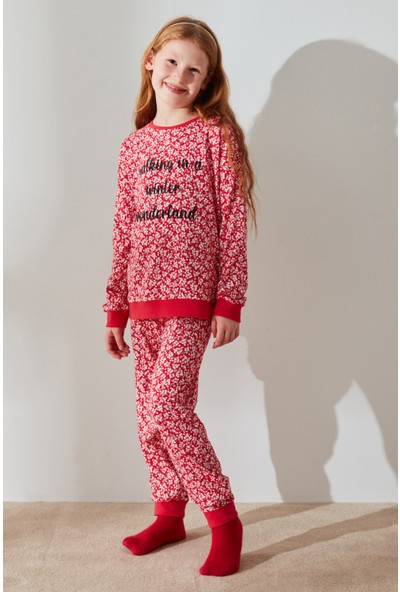 Penti Kırmızı Kız Çocuk Red Florals 2li Pijama Takımı Penti Kırmızı Kız Çocuk Red Florals 2li Pijama Takımı