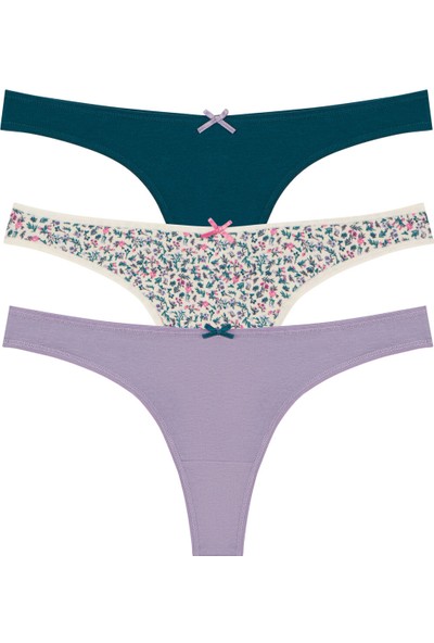 Penti Çok Renkli Liliac Dream 3lü Thong Külot