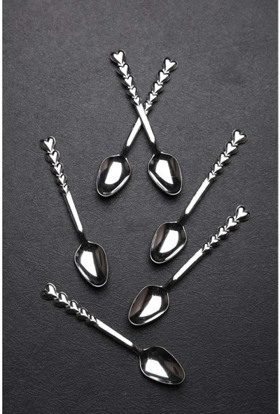 Doğuş Mutfak 12 Adet Lüx Çelik Kalp Çay Kaşığı Doğuş Mutfak 12 Adet Lüx Çelik Kalp Çay Kaşığı