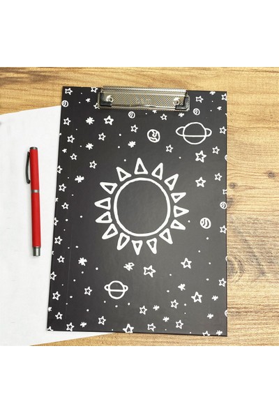 Hediye Ofisi Satürn Güneş Tasarımlı Sekreterlik - Clipboard