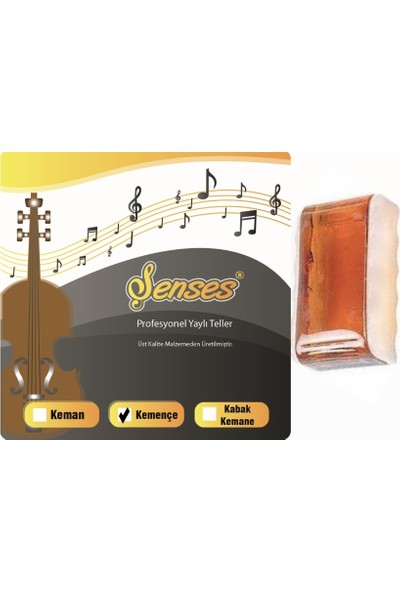 Şenses Kemençe Tel Seti + Reçine